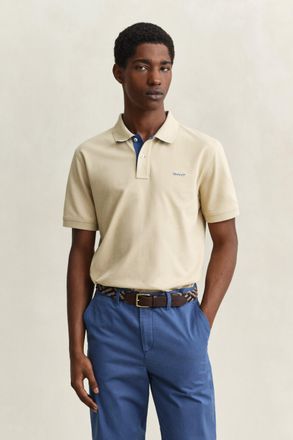 GANT Herren Kontrast Piqu&eacute; Poloshirt (XXXL) OAT BEIGE