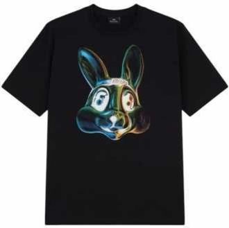 Paul Smith Homme, Tops, Noir, Taille: S Rabbit Head Graphic T-shirt