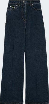 Lacoste Jean large taille haute en denim brut - Taille 34
