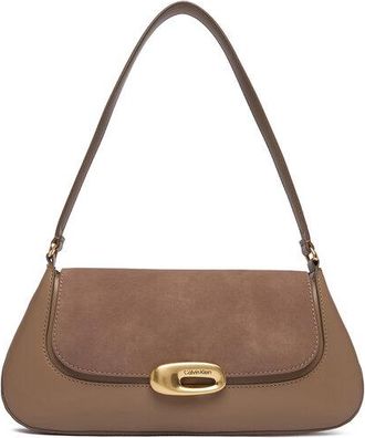 Calvin Klein Handtasche Hardware Brushed Shoulder Bag LV04F3337G Beige