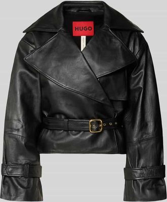 HUGO BOSS Slim Fit Lederjacke aus echtem Lammleder Modell LANITTE