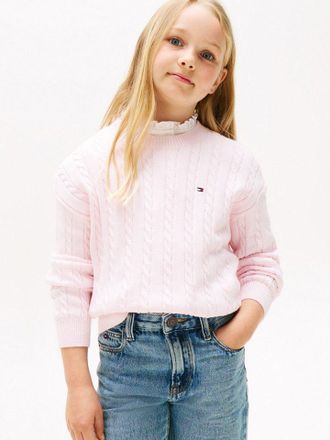 Tommy Hilfiger Strickpullover CABLE SWEATER f&uuml;r Kinder bis 16 Jahre, mit Zopfmuster