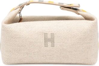 Hermès petite trousse de toilette Bride A Brac Au Carré Case en laine (2010-2025) - Marron