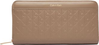 Calvin Klein Geldb&ouml;rse Calvin Klein Emblem Aop Embossed Long Wallet LV04F1097G Beige