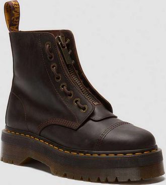 Dr. Martens Sinclair Crazy Horse Leder Plateaustiefel Schuhe in Braun, Größe: 36