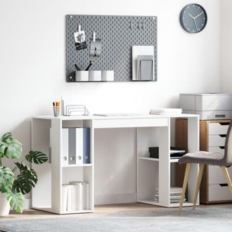 vidaXL Vidaxl - Bureau blanc Blanc Panneau de particules Moyen Rangement