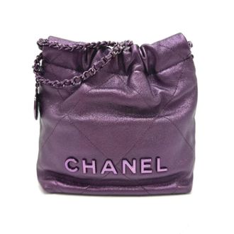 Chanel Pre-owned Cuir sacs-chanel - Femme - Pre-owned - Violet - Taille: ONE Size