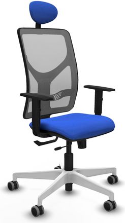 Piqueras y Crespo B&uuml;rostuhl mit Lendenwirbelst&uuml;tze, mit 1D-Armlehnen und festem Kopfteil, ausgestattet mit Syncro/Traslack und Schneideschaum, mit Rollen von 65 mm, Par