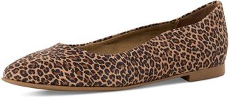 Tamaris Damen Ballerina Leder flach, braun, 37 EU