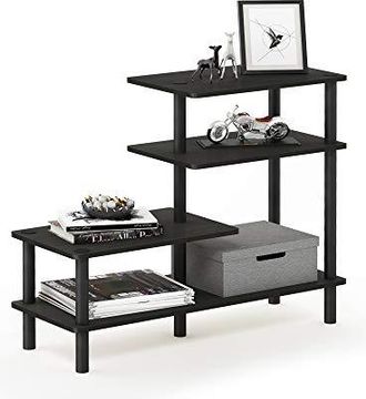 Furinno 18126EX/BK Turn-N-Tube Présentoir Latéral à 3 Niveaux, Espresso / Noir