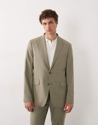 Mango Paris - Super schmal geschnittener Blazer in Pilzbraun, Kombiteil
