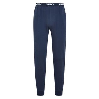 DKNY Herren Loungehose in Marineblau, Designer-Loungewear mit markantem Markenbund aus 100% Baumwolle, weiche und Bequeme Pyjama-Jogginghose