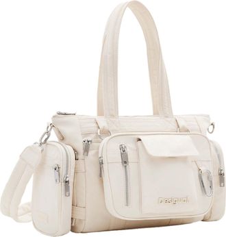 Desigual Womens Accessories Nylon Hand Bag, White