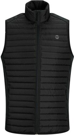 Jack & Jones JACK&JONES PLUS Mens JJEMULTI Bodywarmer Collar PS, Black, 2XL, Schwarz, XXL Große Größen