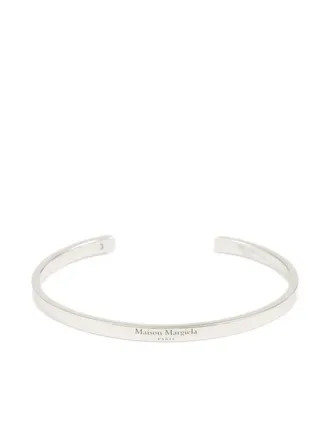 Maison Margiela bracelet manchette &agrave; logo - Argent