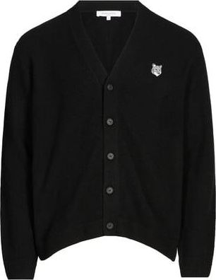 Maison Kitsun&eacute; Cardigan V -Wool Vlage - Schwarz
