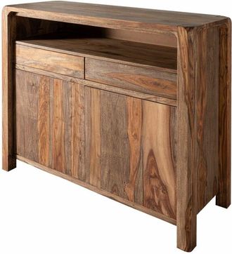 Massivmoebel24 Sideboard Sheesham 120x45x100 grau geölt bueno 2005