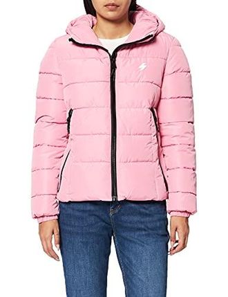 Superdry Hooded Spirit Sports Puffer Veste, Montauk Blush, XS Femme