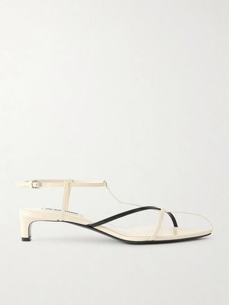 Jil Sander Sandales En Cuir Bicolore - Blanc cass&eacute;