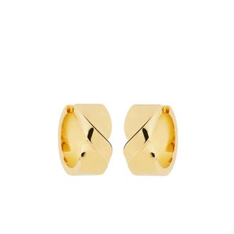 Aquazzura Femme, Accessoires, Jaune, Taille: ONE Size Twist Mini Hoops Earrings