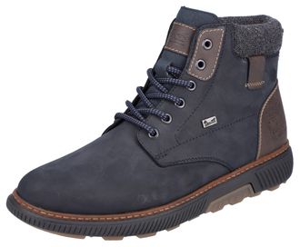 Rieker Winterboots RIEKER, Herren, Gr. 41, bunt (dunkelblau, braun), Lederimitat, Nubukleder, Textil, unifarben mit Farbeinsatz, Schuhe Winterboots, High Top