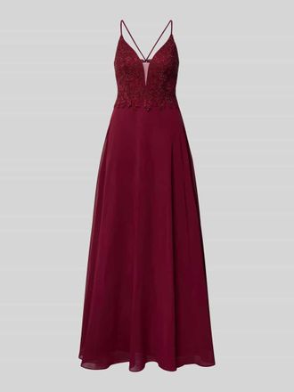 Luxuar Regular Fit Abendkleid mit floralem Spitzenbesatz