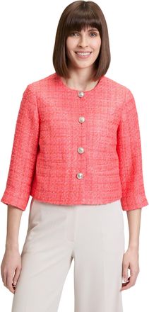 Betty Barclay Damen Blazer-Jacke mit Fransen 44, Hot Coral