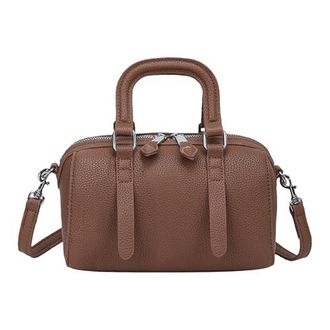 Generic Sac &agrave; bandouli&egrave;re en cuir synth&eacute;tique pour femme, sac &agrave; main polyvalent pour le travail, le shopping, les voyages, lautomne, Caf&eacute;, 16.14x9.84x5.12inch