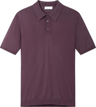 Roberto Collina Homme, Pulls, Violet, Taille: 2XL Basic Cotton Knit Polo