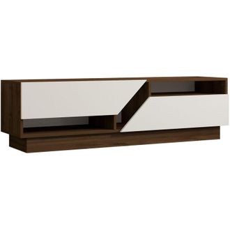 Hanah Home Meuble TV en bois Koza - 160 x 40 x 45 cm - NoyerBlanc