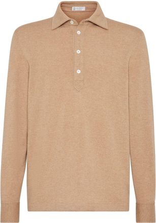 Brunello Cucinelli Poloshirt aus Kaschmir - Nude