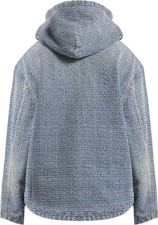 Balenciaga Denim Stitch Embroidered Jacket - Blue
