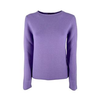 La Fileria Rundhals-Rippstrick - - Knitwear - Damen - Lila - 2XL