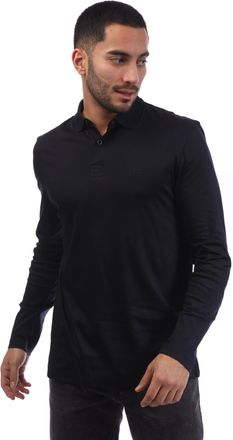 HUGO BOSS Pirol Poloshirt f&uuml;r Herren, Lang&auml;rmlig (Dunkelblau)