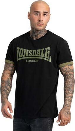 Lonsdale TOWNHEAD T-Shirt, Black/Olive, XXXL Mens