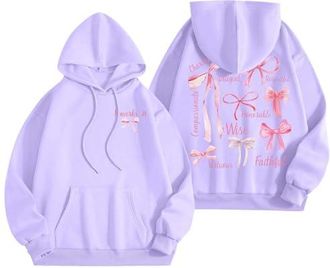 Generic Sweats &agrave; capuche pour femmes, sweats &agrave; capuche &agrave; manches longues, violet, XXL