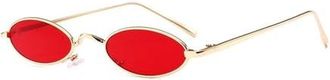 Generic Lunettes De Soleil Rondes &Agrave; Petite Monture For Hommes Et Femmes, Lunettes De Soleil De F&ecirc;te Sur Sc&egrave;ne De Vacances(Red)