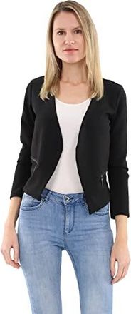 Malito more than fashion Malito Blazer sous Basic-Look avec Fermeture-éclair Costume 6040 Femme (XXL, Noir)