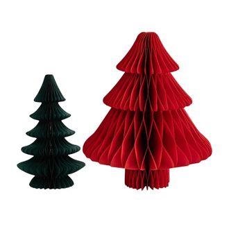 Generic Waben-Weihnachtsbaumdekoration, 3D-Papierb&auml;ume, Herzst&uuml;ck (Gr&uuml;n, S, Rot, L)