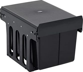 vidaXL Poubelle Amovible de Cuisine Fermeture en Douceur, Poubelle Coulissante avec Deux Bacs S&eacute;par&eacute;s, Poubelle &agrave; Ordures avec Couvercle Maison Int&eacute;rieur, 36
