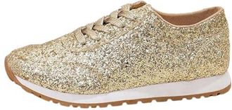 Generic Baskets plates &agrave; paillettes pour femme - Confortables et respirantes - Chaussures de sport - Chaussures de course en plein air - Chaussures larges pou