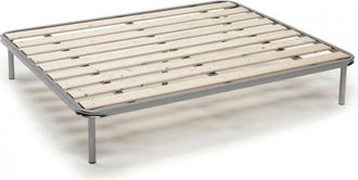 Talamo Italia Quadratische und eine halbe Bettbasis Anastasia, Orthopädischer Sockel mit gehobelten Latten, 100% Made in Italy, Cm 120x190h31 - Talamo Italia