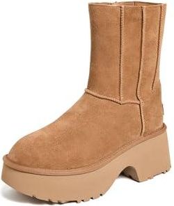 UGG Bottes Classiques en Cuir à Double Couture Nouveau Marron