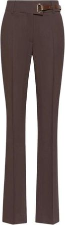 Sportmax Pantalon &eacute;vas&eacute; &agrave; ceinture taille haute - Femme - Pantalons - Brun - Taille: 40 FR