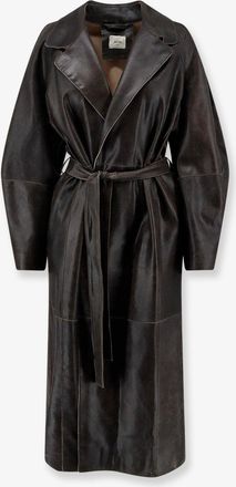 Alysi Heavy leather coat with vintage effect - ALYSI - gender_Woman