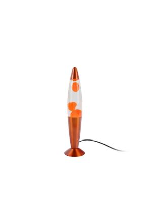 Leitmotiv Lavaleuchte Funky Rocket, Orange, Glas, bauchig, 8.6x35.5x8.6 cm, Wippschalter, Lampen & Leuchten, Innenbeleuchtung, Dekoleuchten