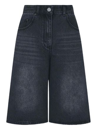 TOMBOY bermuda en jean &agrave; taille haute - Noir