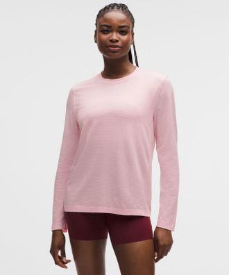 lululemon T-Shirt manches longues Swiftly Relaxed Nouvelle coupe pour Femmes - Rose - Taille 10