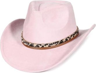 Eozy Chapeau de cowboy en daim style occidental pour homme et femme - Chapeau vintage amovible - Chapeau en daim - Chapeau country musique festival - Prote