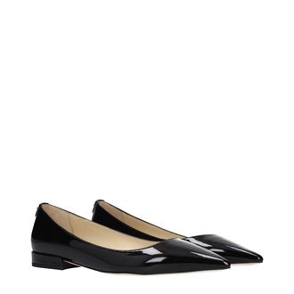 Jimmy Choo London Patent Leather Pointed-Toe Flat - Black